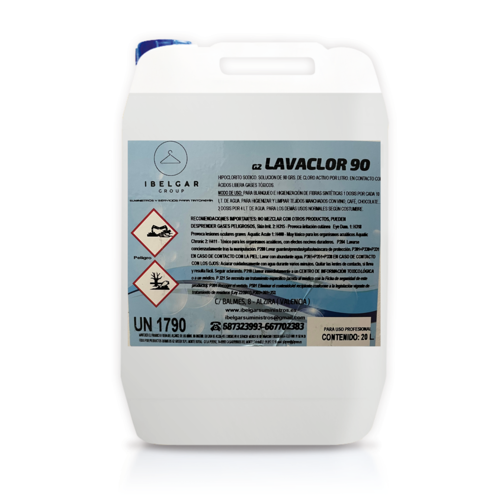 Cloro Activo LAVACLOR Supertintorero 90gr 20L - Super Tintorero